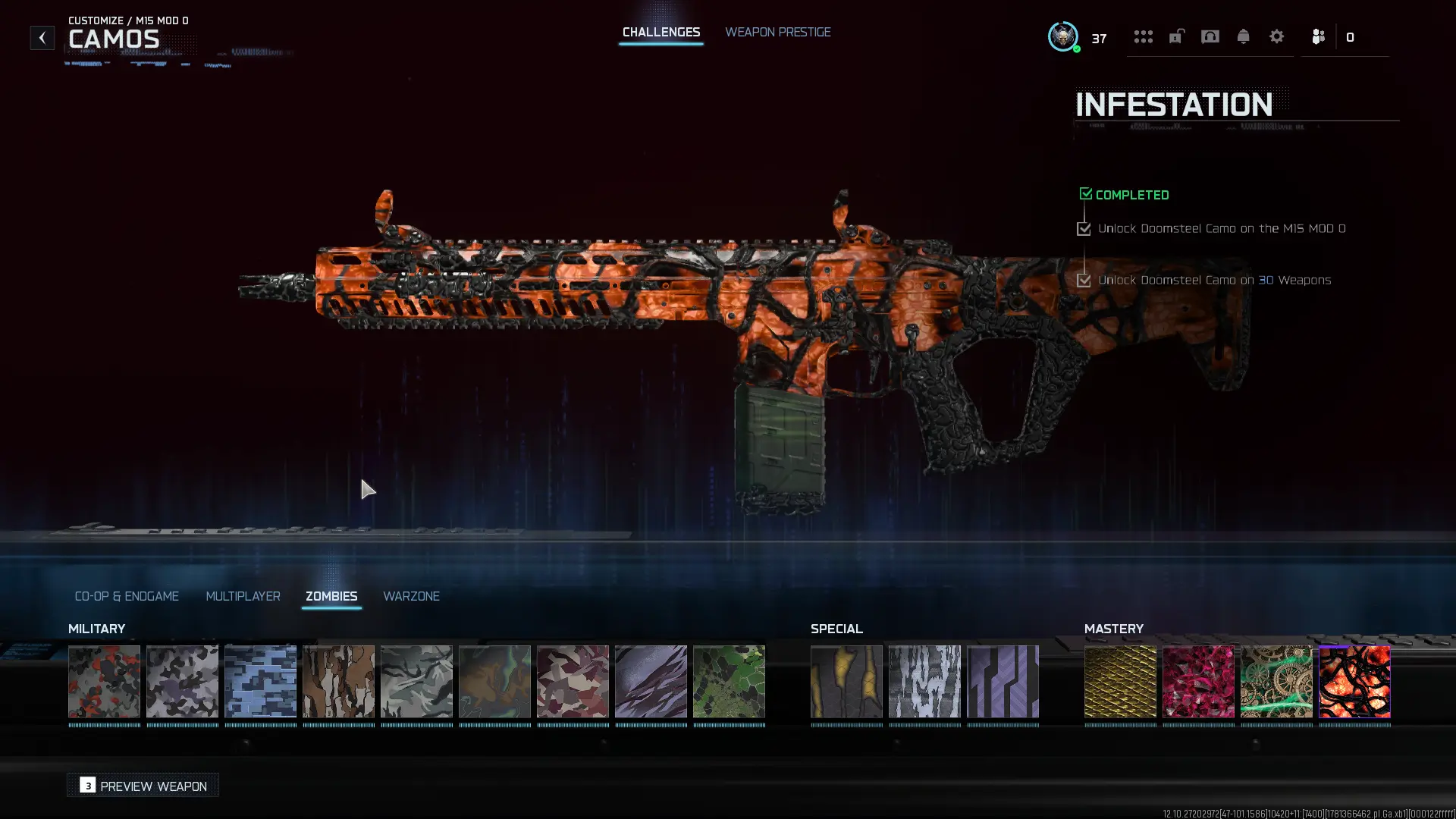 Buy BO7 / Warzone 🐦‍🔥 30 Infestation Camo 🐦‍🔥 30 Doomsteel 🐦‍🔥 Prestige ...