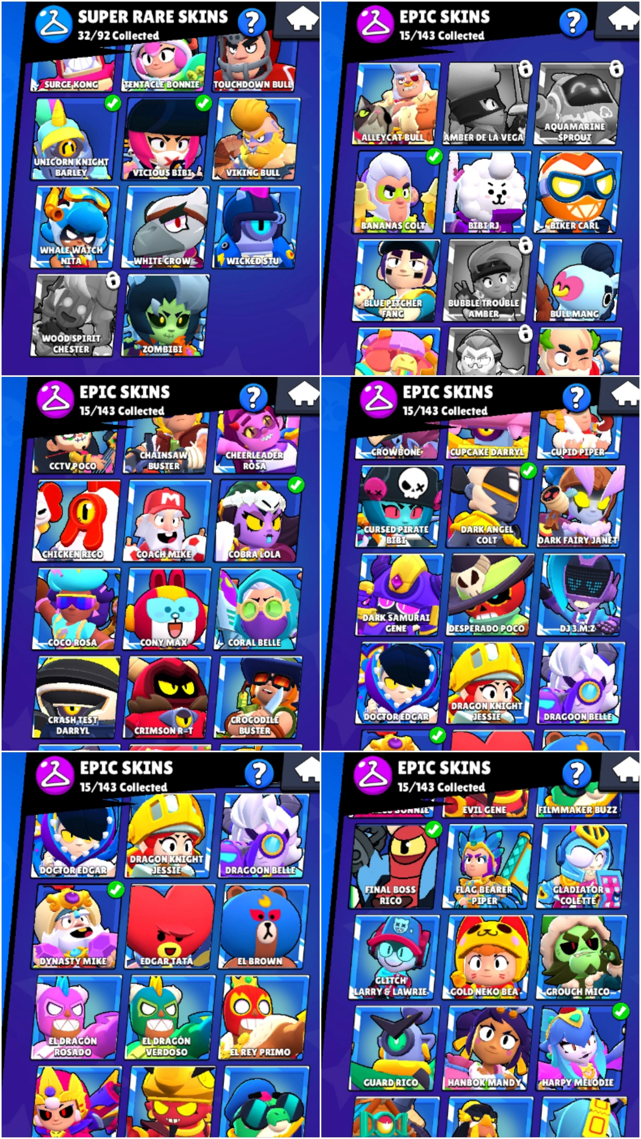Compre Premium 9 Max 6 Hypercharged [ 28000 Trophies ] 64 Brawlers ] Premium 75 Skins ] Rogue ...