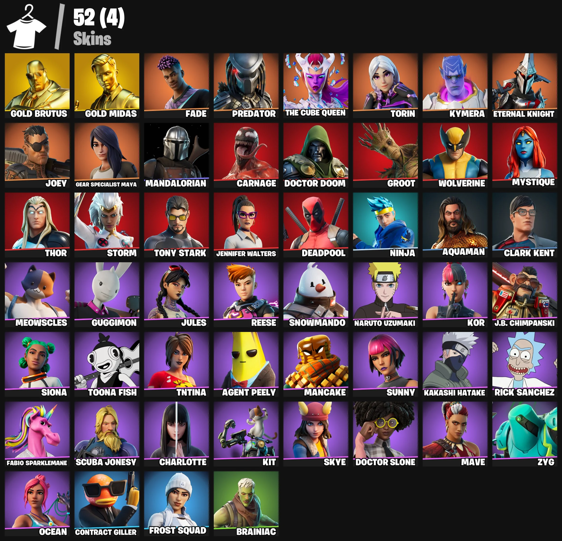Buy π52 Skinsπ¦ Ninja π« Deadpool π¦ Rick Sanchez π Naruto Uzumaki π