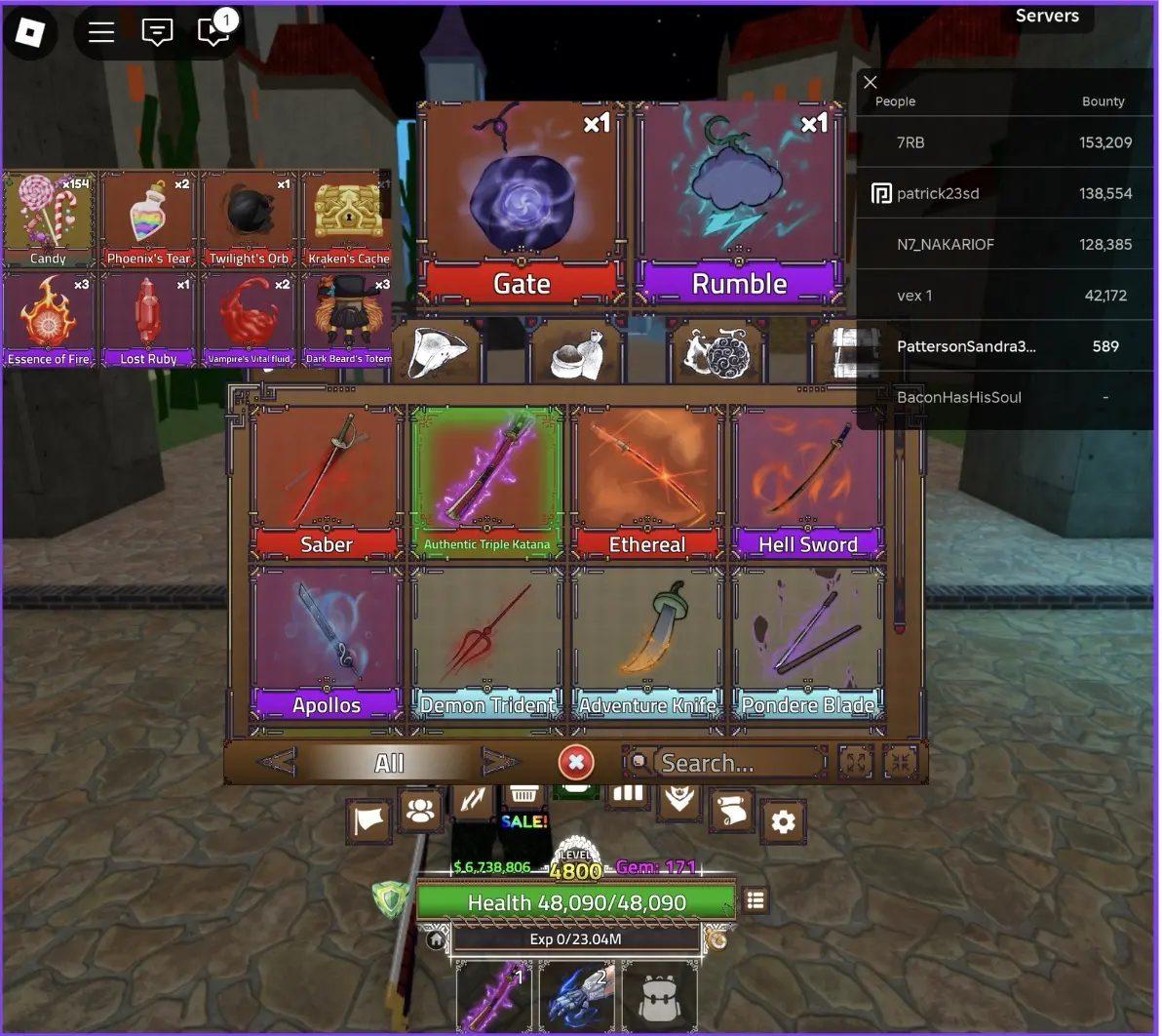 Buy King Legacy / 4800 LV / Gate Inventory / Saber-ATK-Ethereal ... Buy King Legacy / 4800 LV / Gate Inventory / Saber-ATK-Ethereal ...