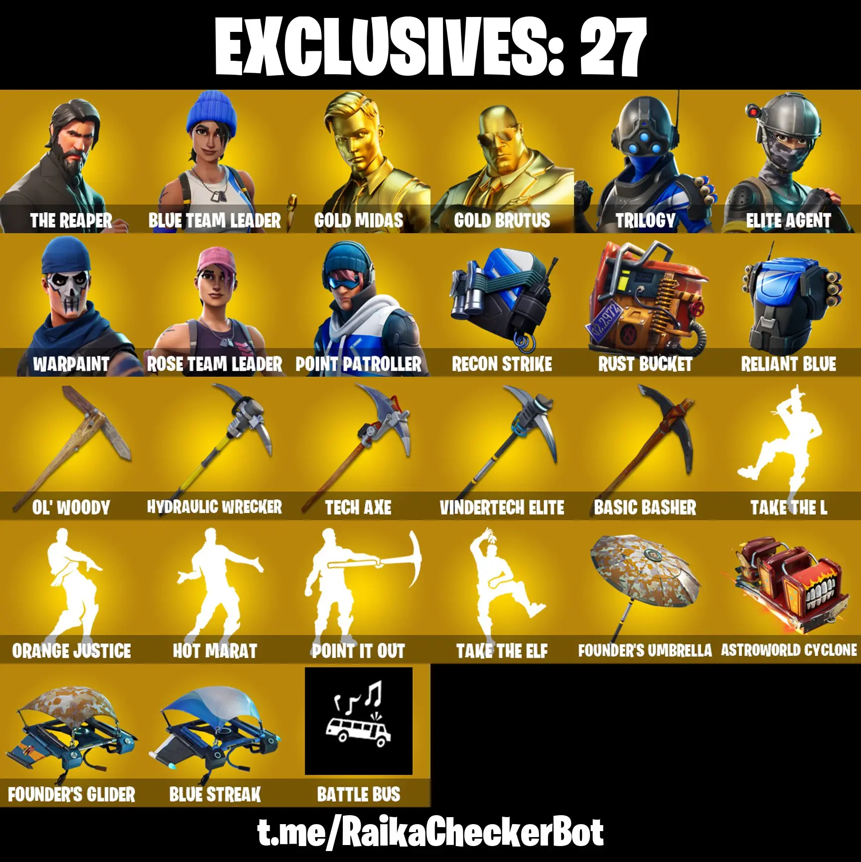 购买 🌌 99 Skins 🌌 OG STW 🌌 The Reaper 🌌 Gold Midas 🌌 Dream 🌌 Pitstop 🌌 ...