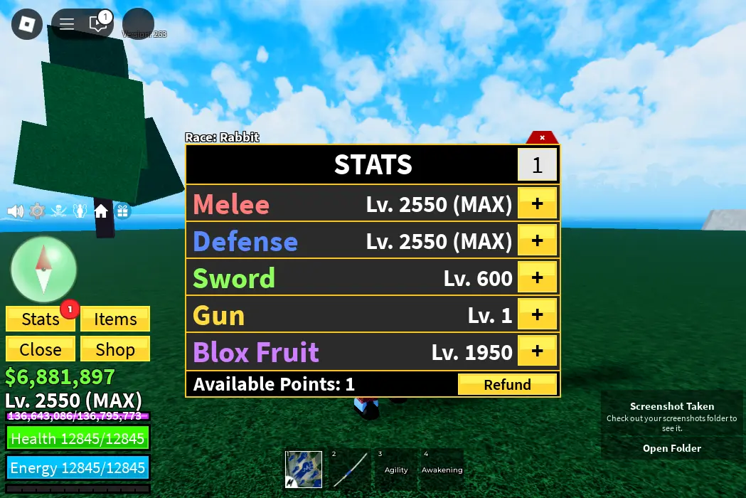 Kaufen Sie 🔮 BLOX FRUIT 2550 MAX LEVEL Rabbit V4 full gear + CDK ...