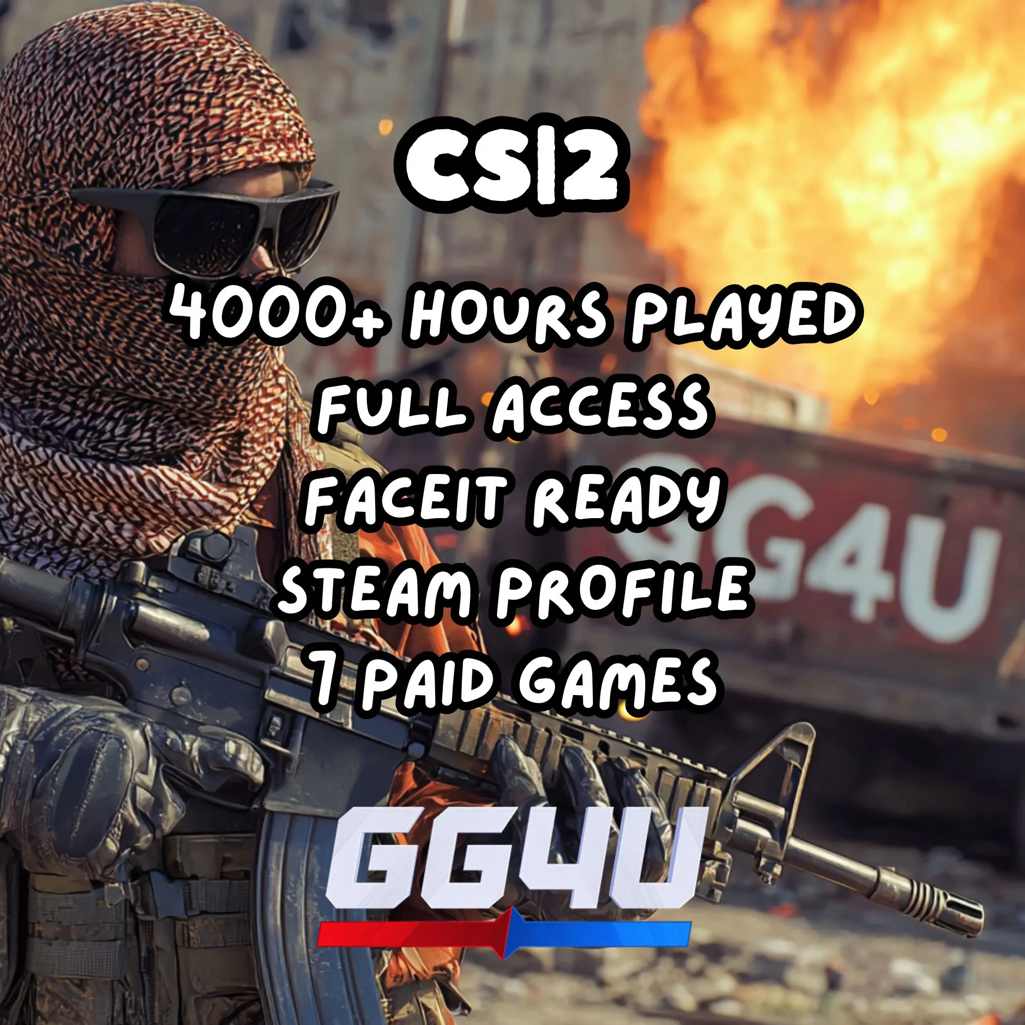 $4.13で🎮 4200+ Hours Steam ⸱ CS2 + 10 Games + 7 Paid Games 🌟 | Play ...