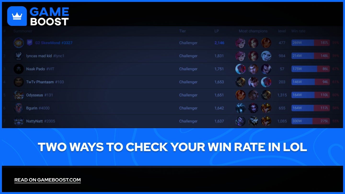 Two Ways to Check Your Win Rate in LoL