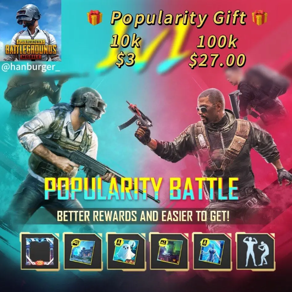 Купите 400k mix popularity from real account за $83.22 | PUBG-Mobile предмет