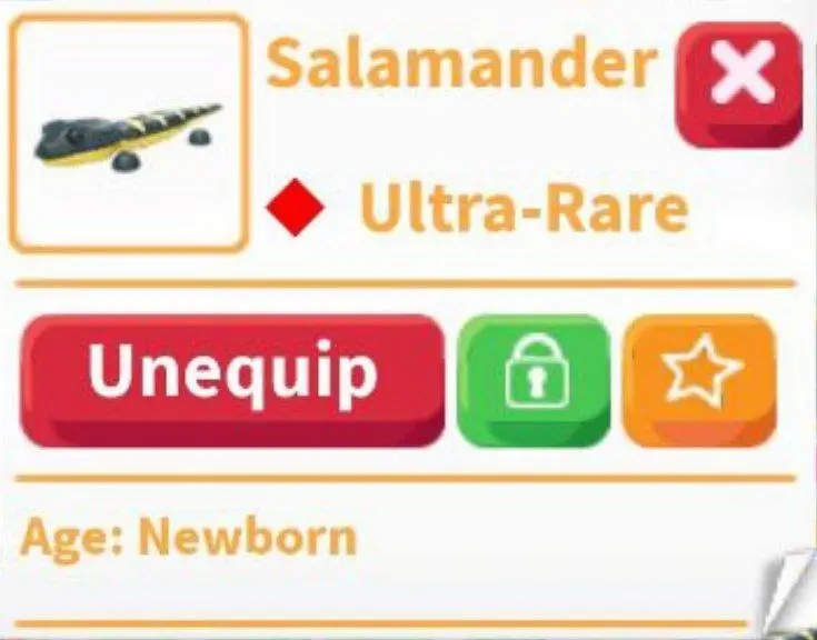 購入 SALAMANDER 🦎 ULTRA RARE 🔥 ADOPT ME $4.36 で | RBLX アイテム