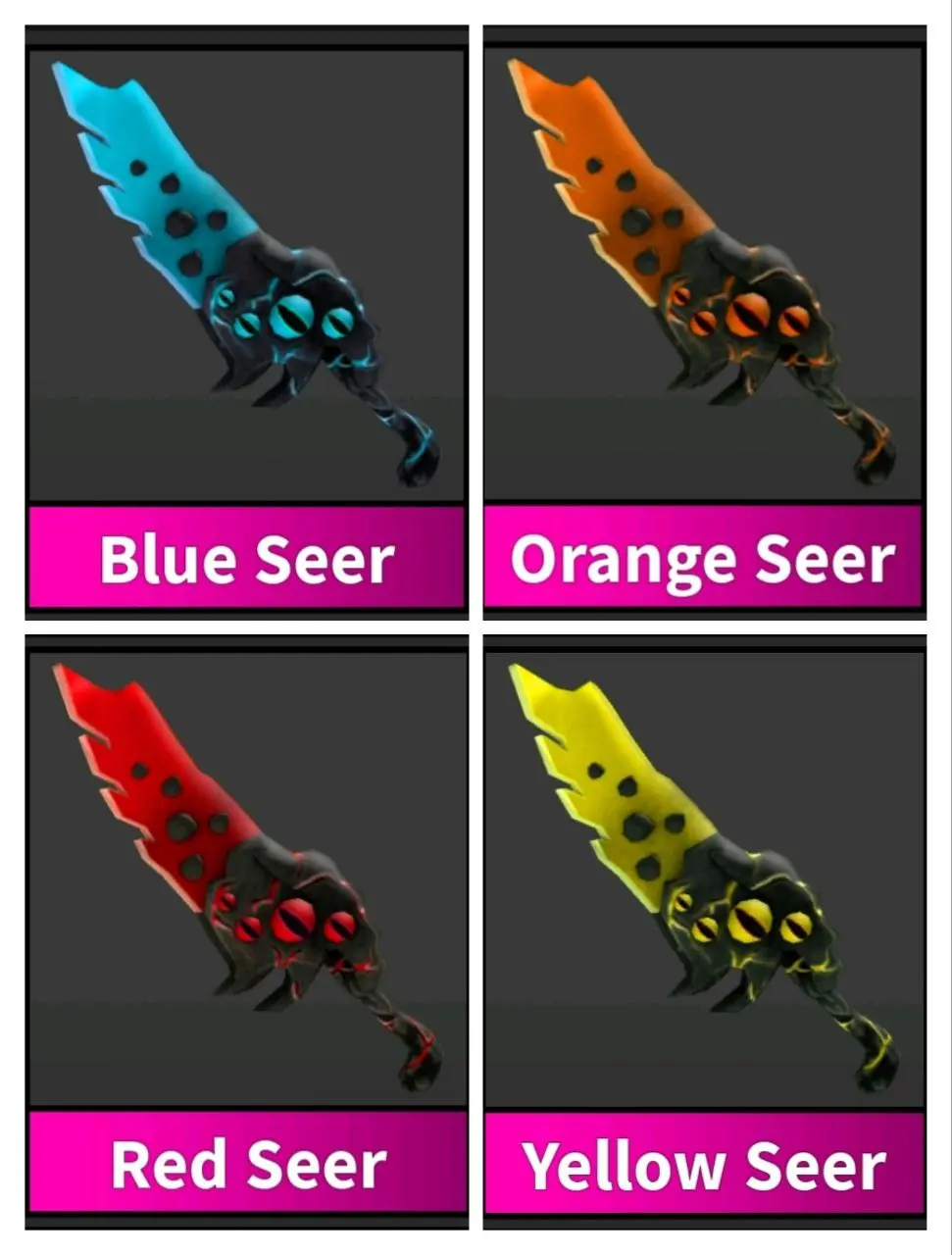 Buy BLUE,ORANGE,RED, YELLOW SEER SET ×4 ⚔️ CLASSIC - mystery murder 2 ...