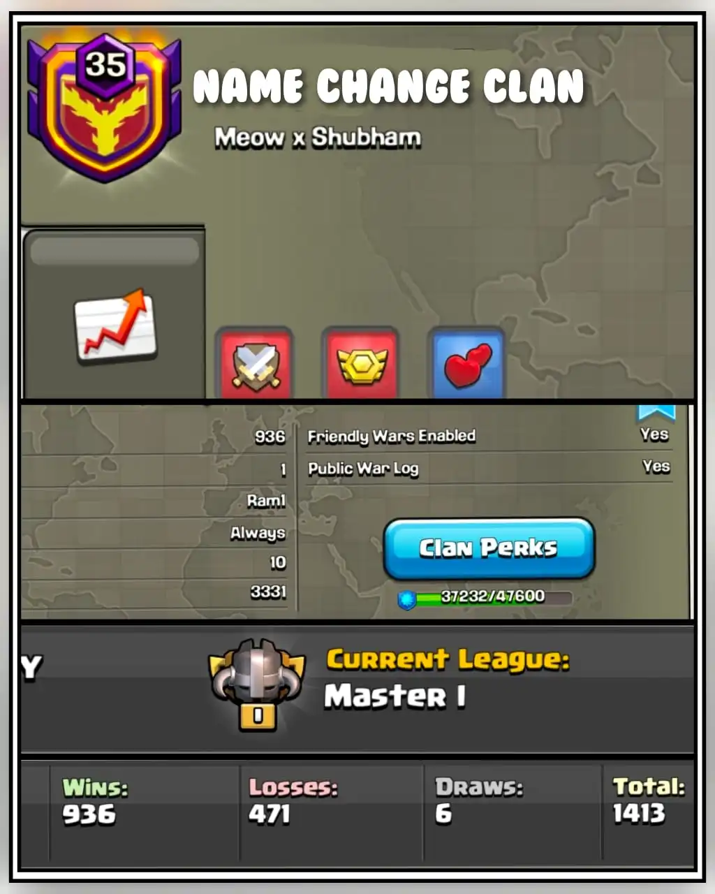 Köp [Super-RARE] Name Change Clan | Level 35 with Max Capital Hall ...