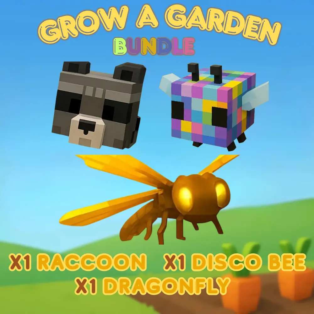 Grow a Garden (Bundle) - Disco Bee + Raccoon + Dragonfly を $21.44 で購入 | RBLX アイテム